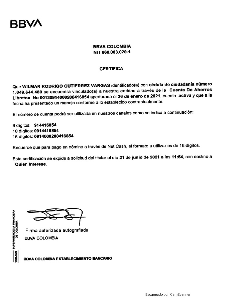 Certificado de Banco | PDF