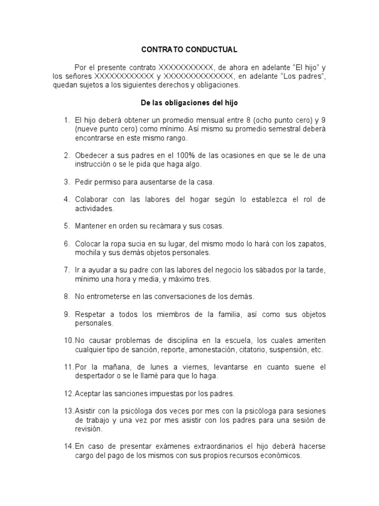 Contrato Conductual | PDF | Salud y bienestar