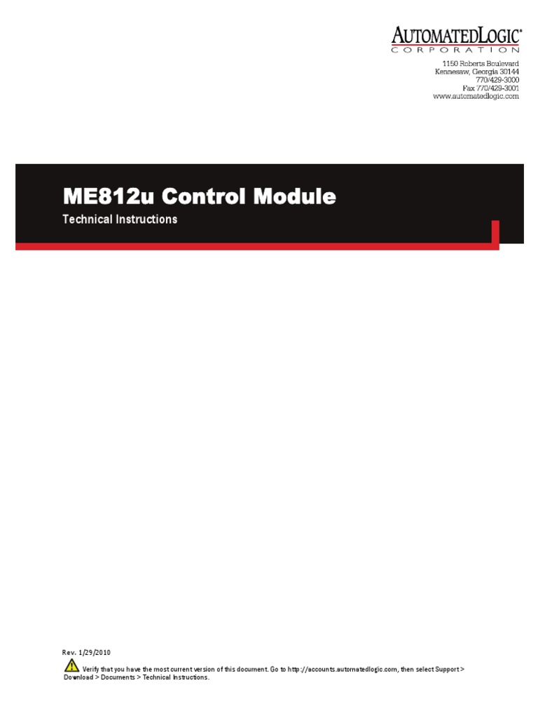 ME812u Control Module: Technical Instructions | PDF | Power Supply | Electrical Wiring
