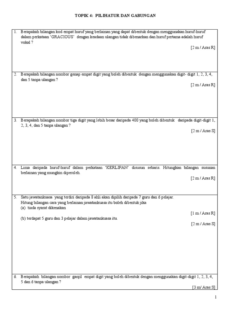 Modul Pilihatur Dan Gabungan | PDF
