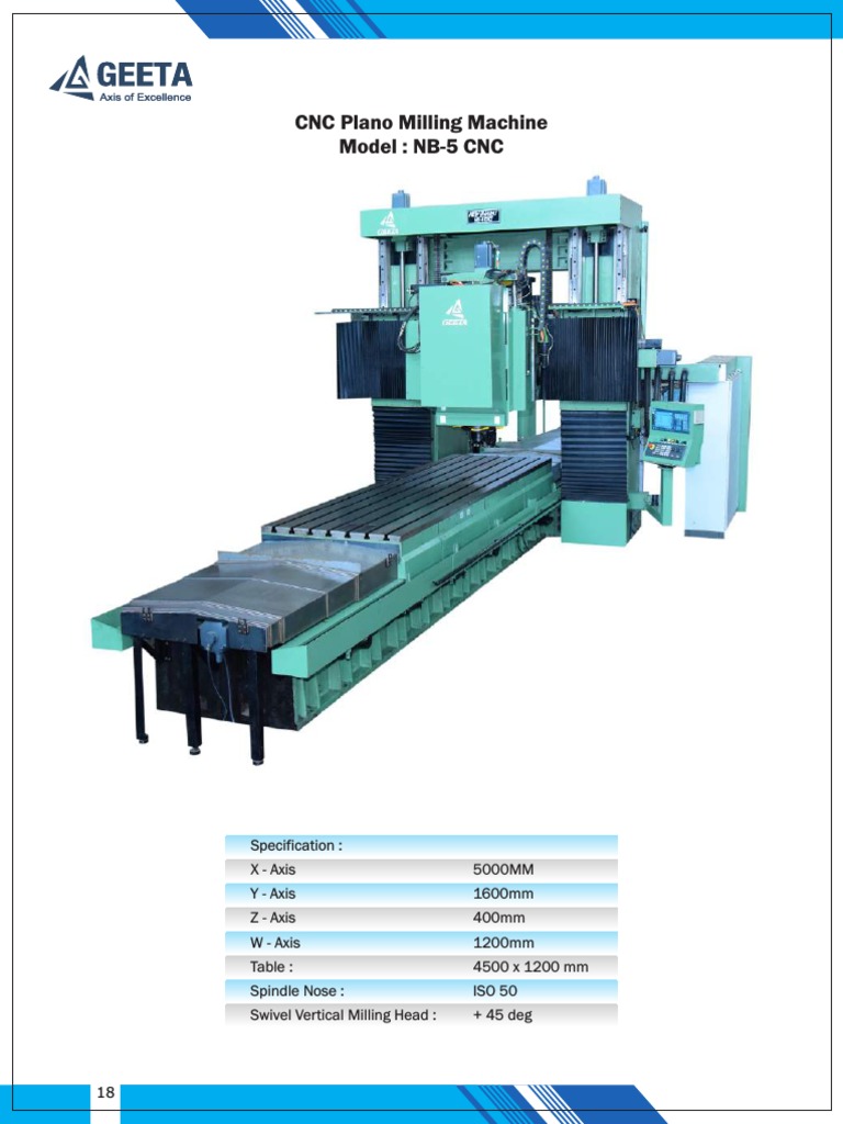 CNC Plano Milling Machine | PDF