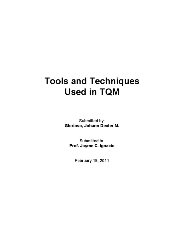 Tools and Techniques | PDF | Causality | Brainstorming