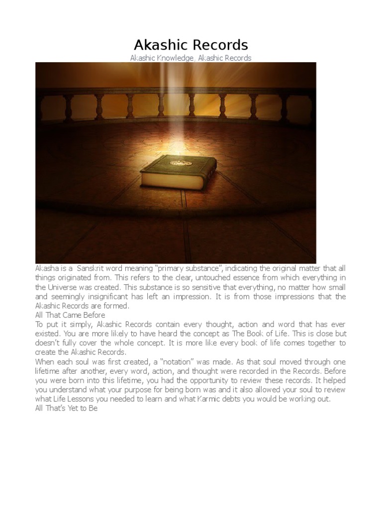 Akashic Records | PDF | Soul | Concept