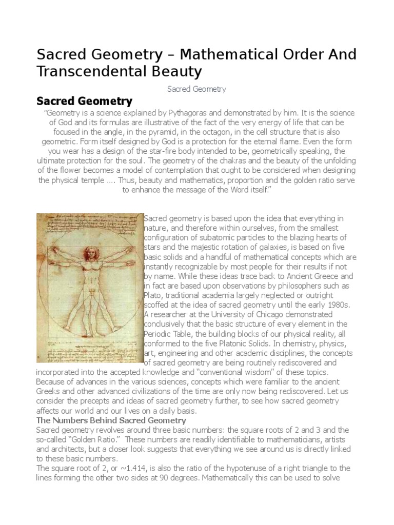 Transcendental Beauty in Sacred Geometry | PDF | Geometry | Teaching ...