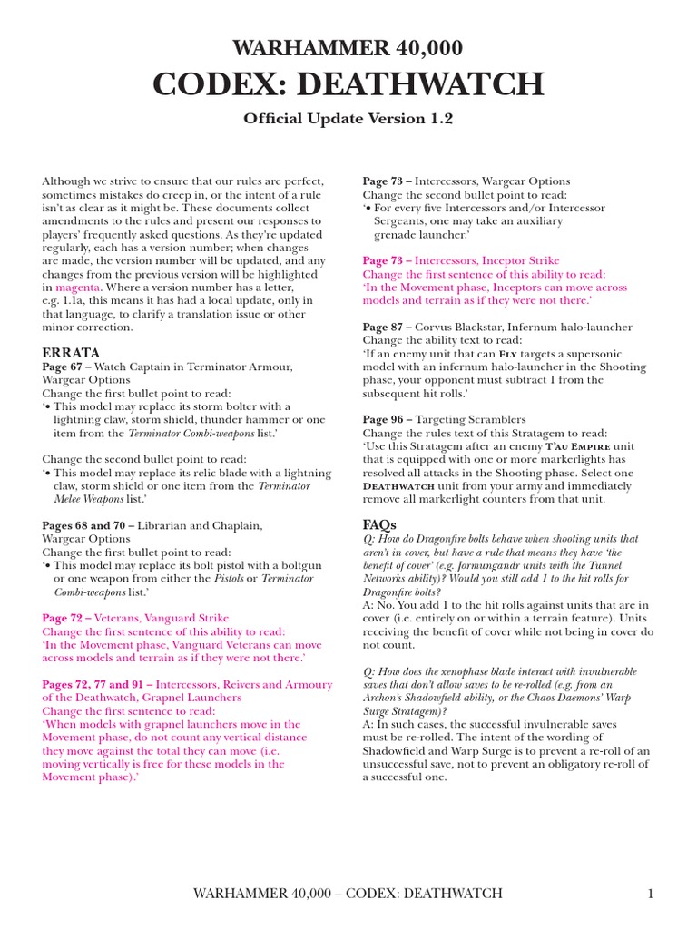 Codex: Deathwatch: WARHAMMER 40,000 | PDF | Military | Weaponry