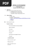 Detailed Lesson Plan in English For Grade 2 | PDF | Verb | Grammatical ...