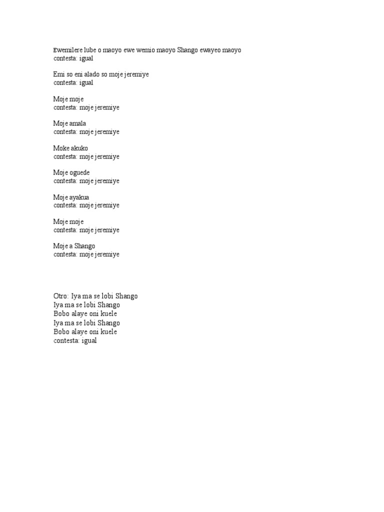 Cantos A Shango | PDF