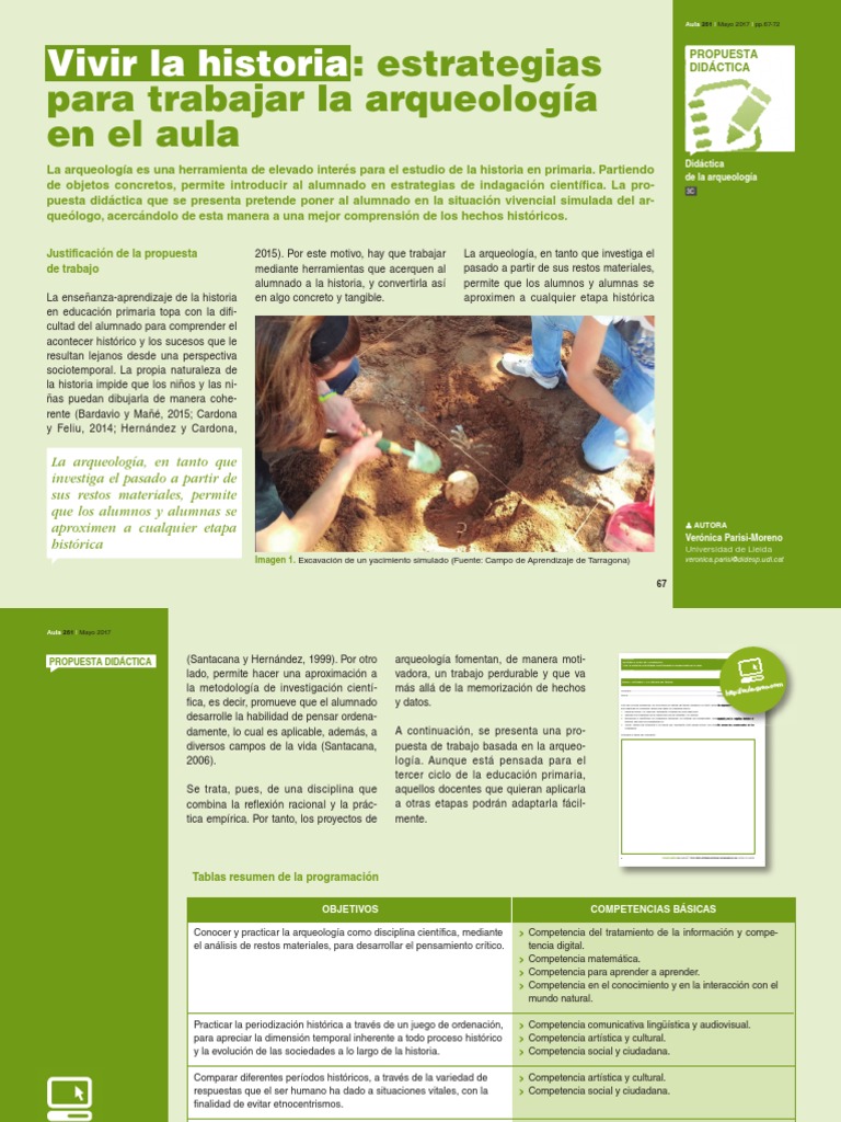 Vivir La Historia:: Estrategias para Trabajar La Arqueología en El Aula ...