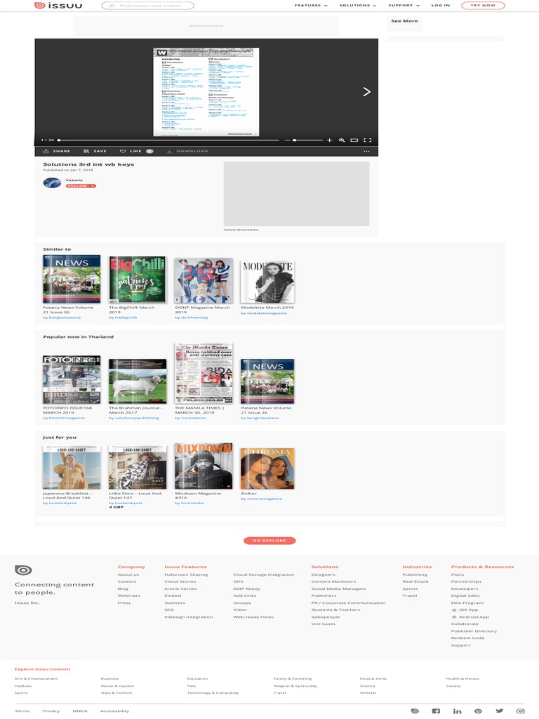 Solutions 3rd Int WB Keys by Victoria - Issuu | PDF | Publishing ...