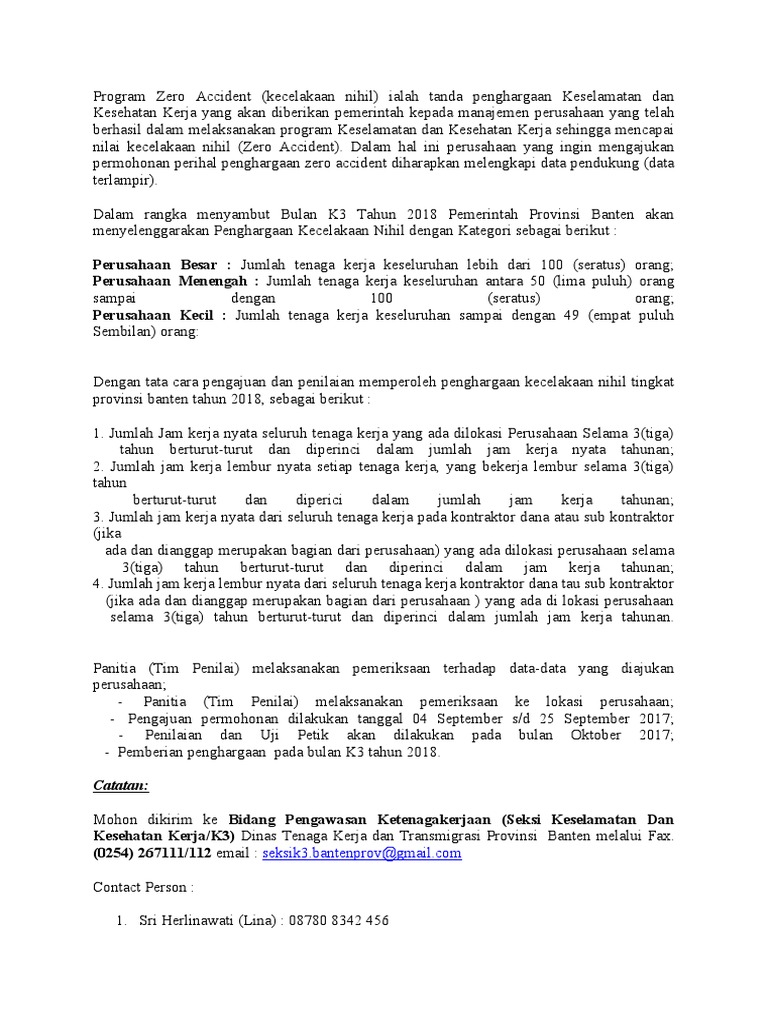 Program Zero Accident | PDF