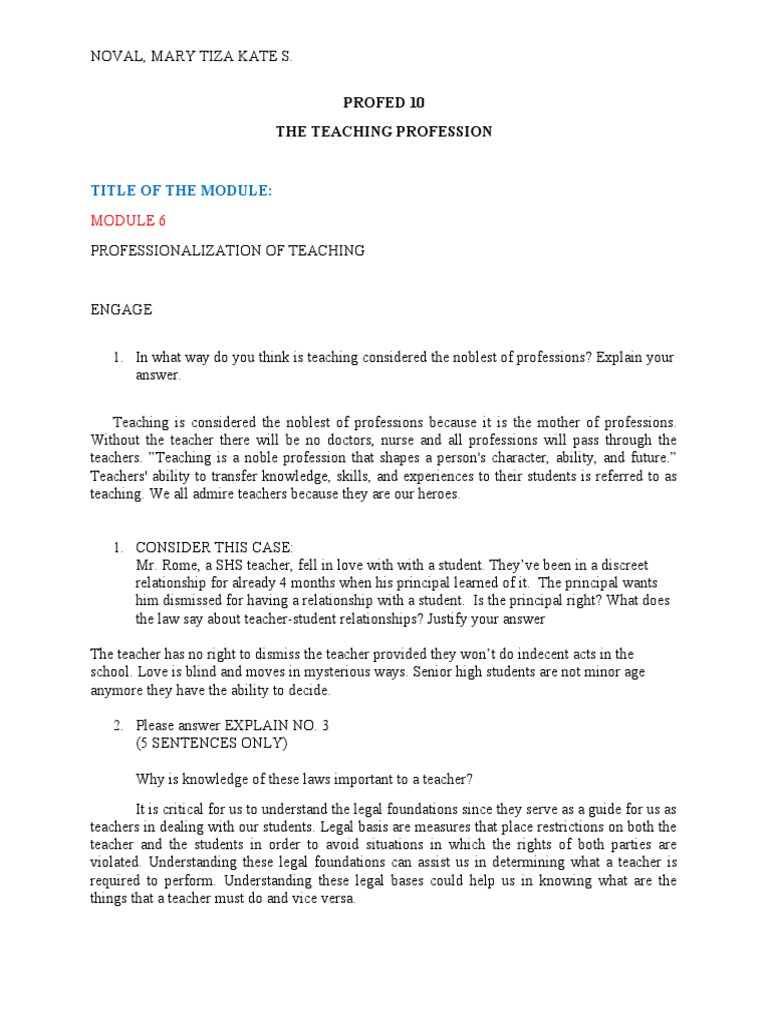 Profed 10 Module 6 Noval | PDF