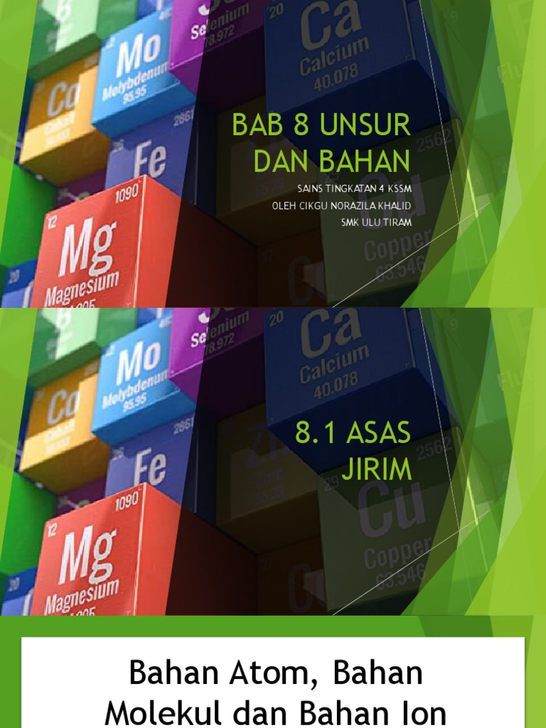 f4 BAB 8 UNSUR DAN BAHAN Zila Khalid ) | PDF