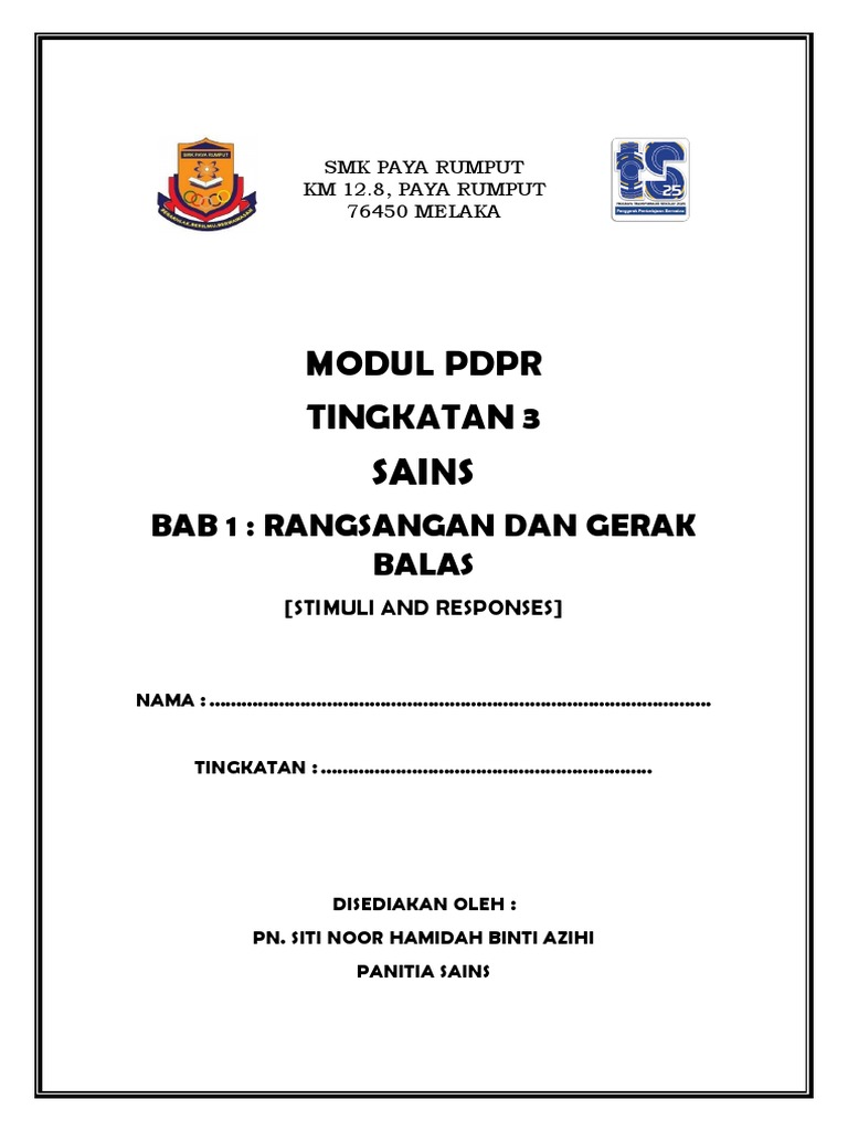 SKEMA Modul PDPR SAINS T3 | PDF | Ear | Senses