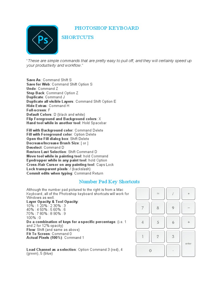 Photoshop Key Shortcuts | PDF
