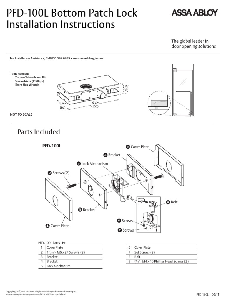 Bottom Patch Lock Installation Instructions | PDF | Screw | Crafts