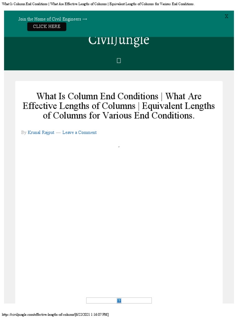What Is Column End Conditions What Are Effective Lengths of Columns ...