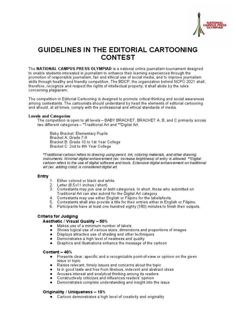 Guidelines in The Editorial Cartooning and Photojourn | PDF ...