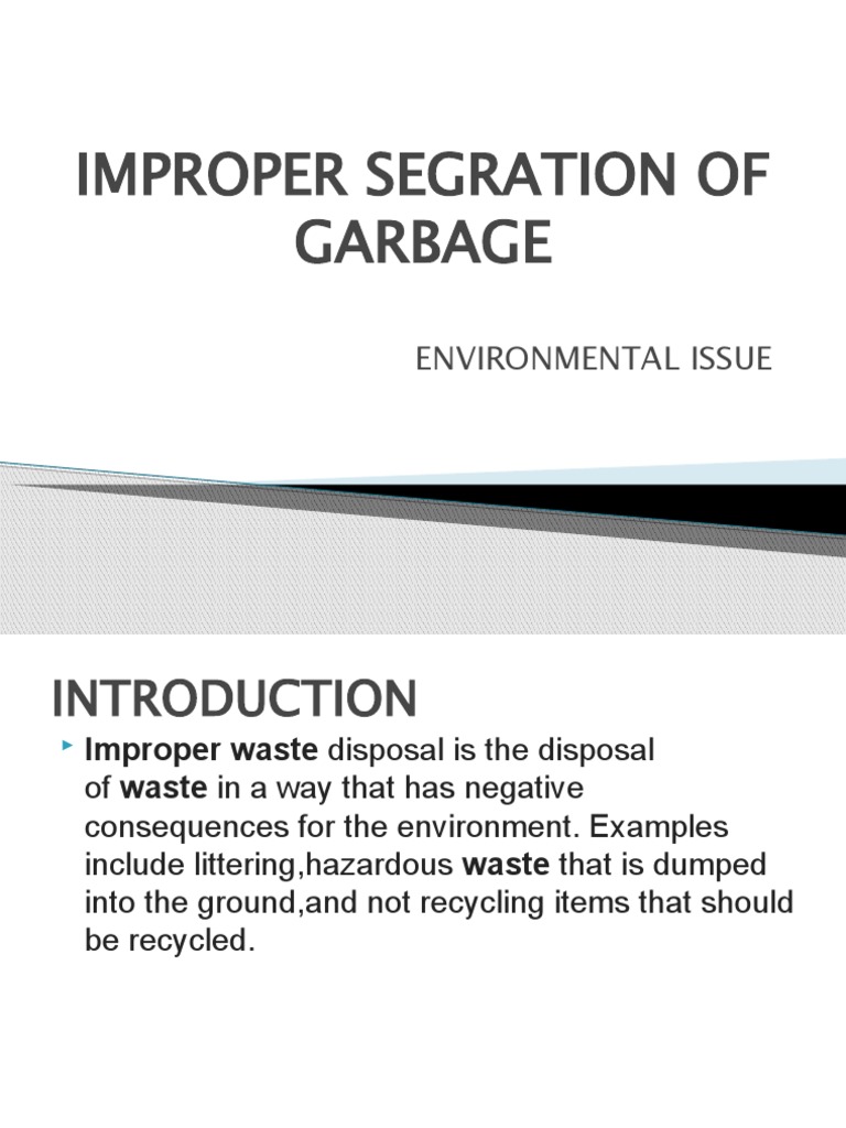 Improper Waste Segregation Issues | PDF | Municipal Solid Waste | Waste