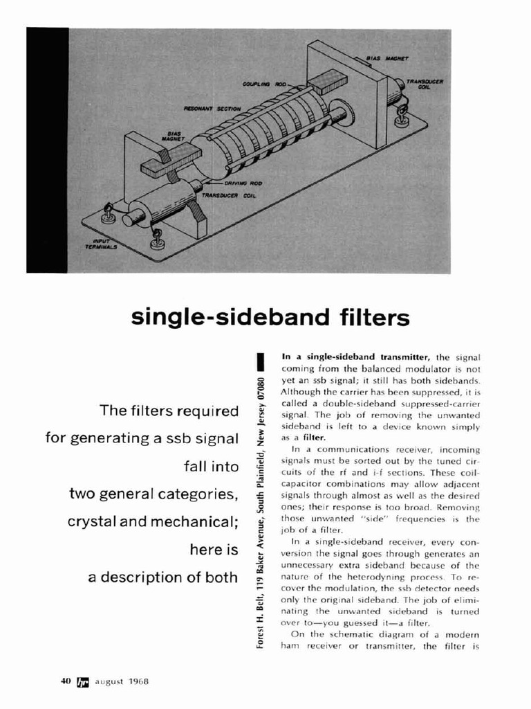 Single-Sideband Filters (Ham-Radio 1968-08 8p) | PDF | Filter (Signal ...