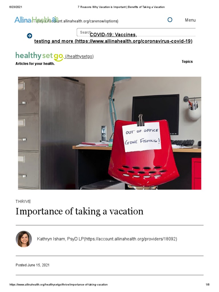 7 Reasons Why Vacation Is Important - Benefits of Taking A Vacation ...