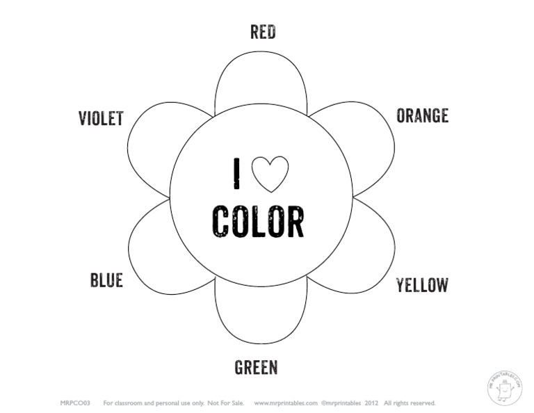 Colors Flower Color Wheel Blank