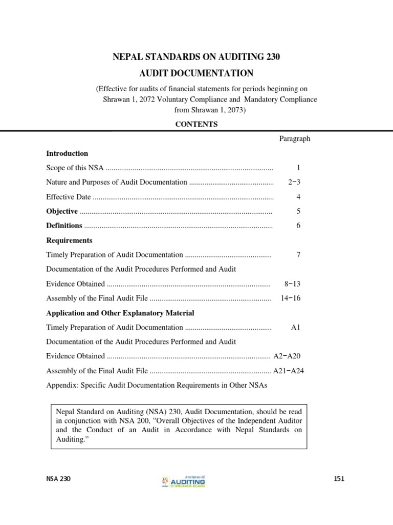 Nsa 230 Application Material Updated | Download Free PDF | Auditor's ...