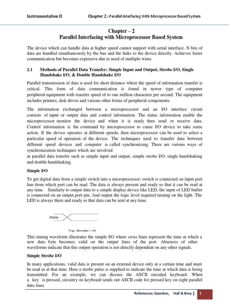 Chapter 2 - Parallel Interfacing With Microprocessor Based System | PDF | Input/Output ...