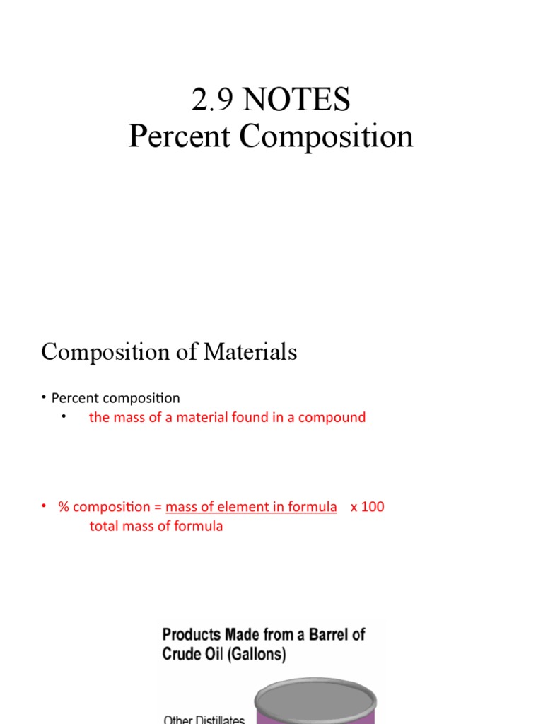 How To Calculate Percentage Composition | PDF
