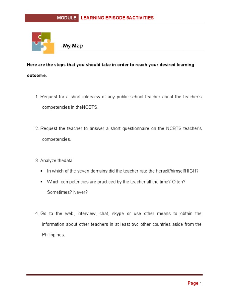 Learning Episode 5 Activities | PDF | Educational Assessment | Learning