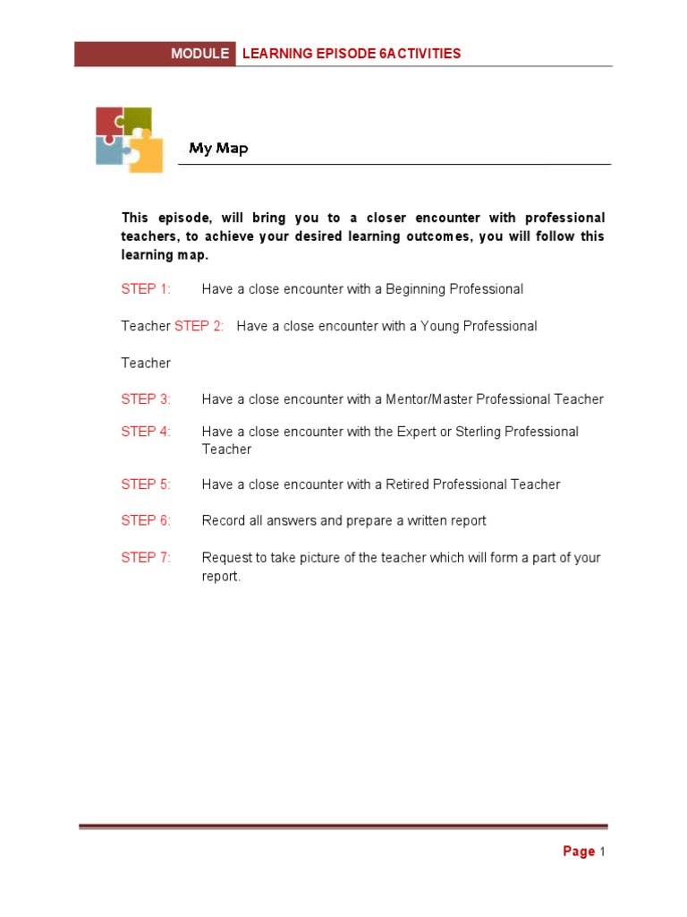 Learning Episode 6 Activities | PDF | Change | Teachers