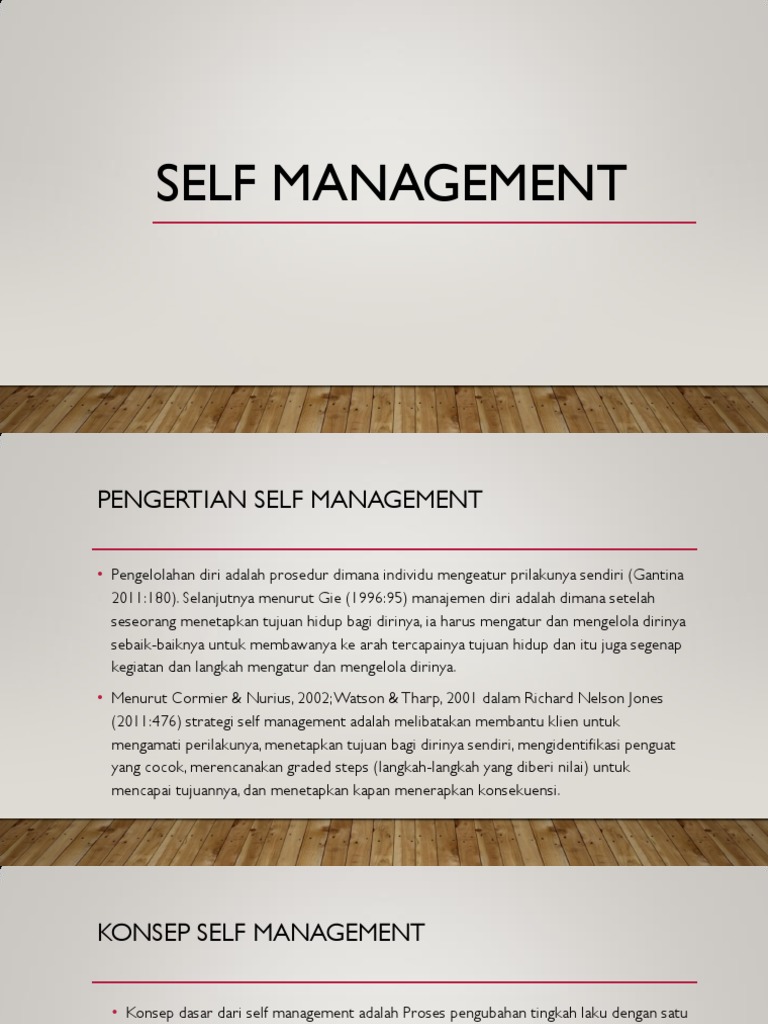 Pengertian dan Penerapan Self Management | PDF | Pengembangan Diri
