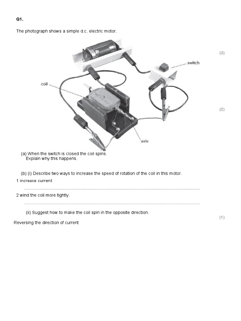 Electric Motor question-EXEX | PDF | Science & Mathematics