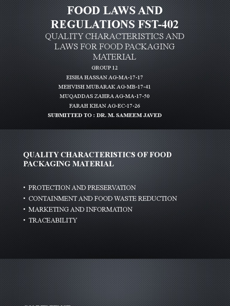 Food Laws, Group 12 Assignment | PDF | Packaging And Labeling | Foods