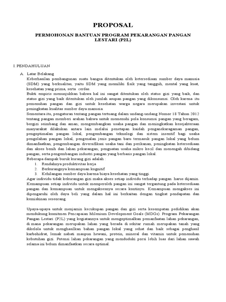 Program Pekarangan Pangan Lestari (P2L) | PDF