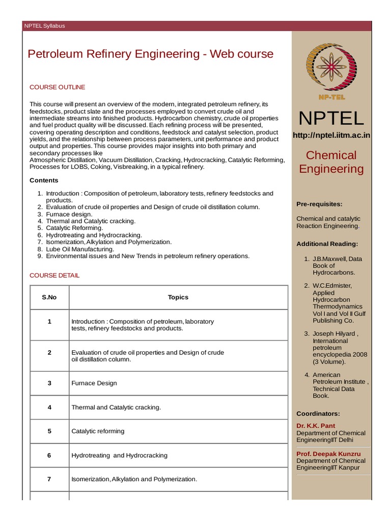 Petroleum Refinery Engineering Web Cours | PDF | Cracking (Chemistry ...