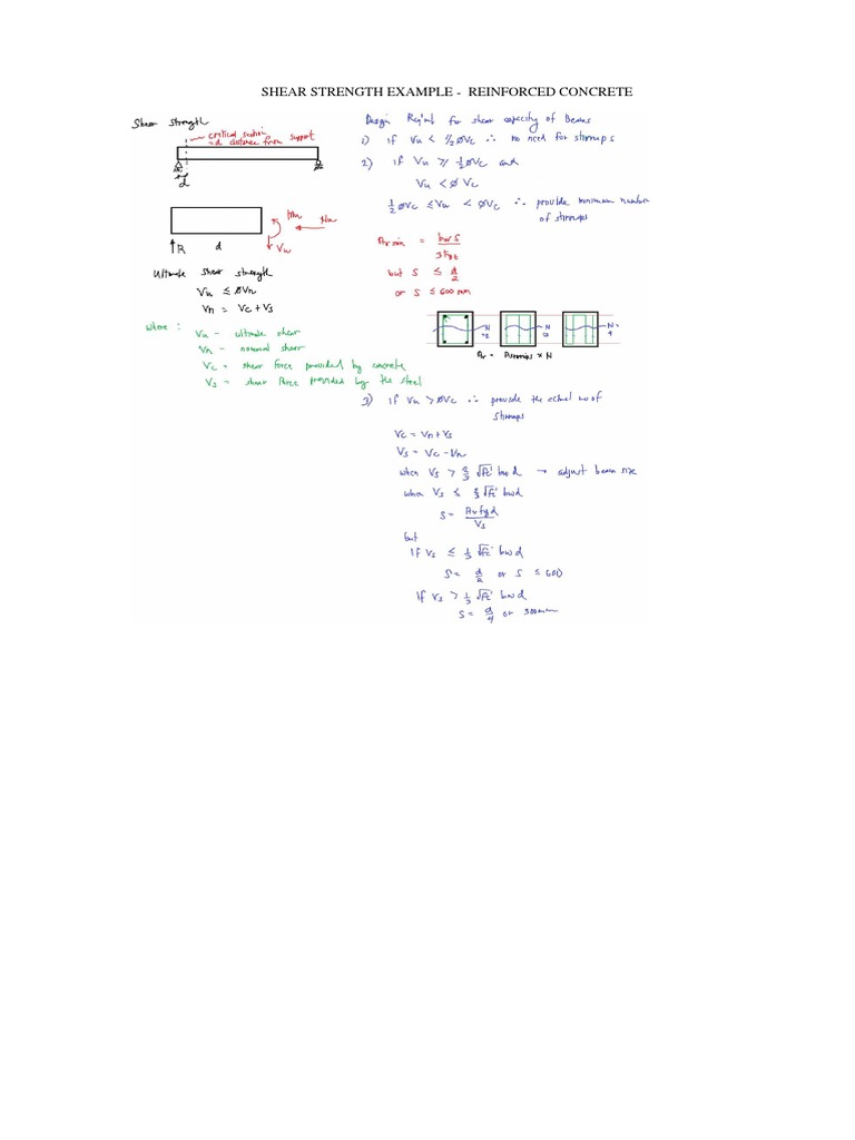 Reinforced Concrete - Shear Strength | PDF
