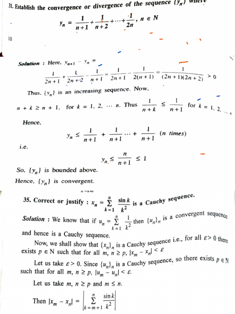 Sequence Cauchy Sequence Problem And Solution Pdf Sequence Real Analysis 