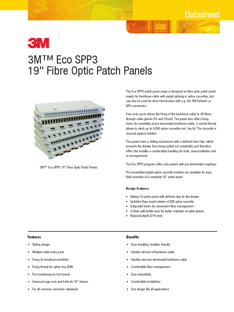 3M Fibre Optic Patch Panels | PDF | Optical Fiber | Equipment