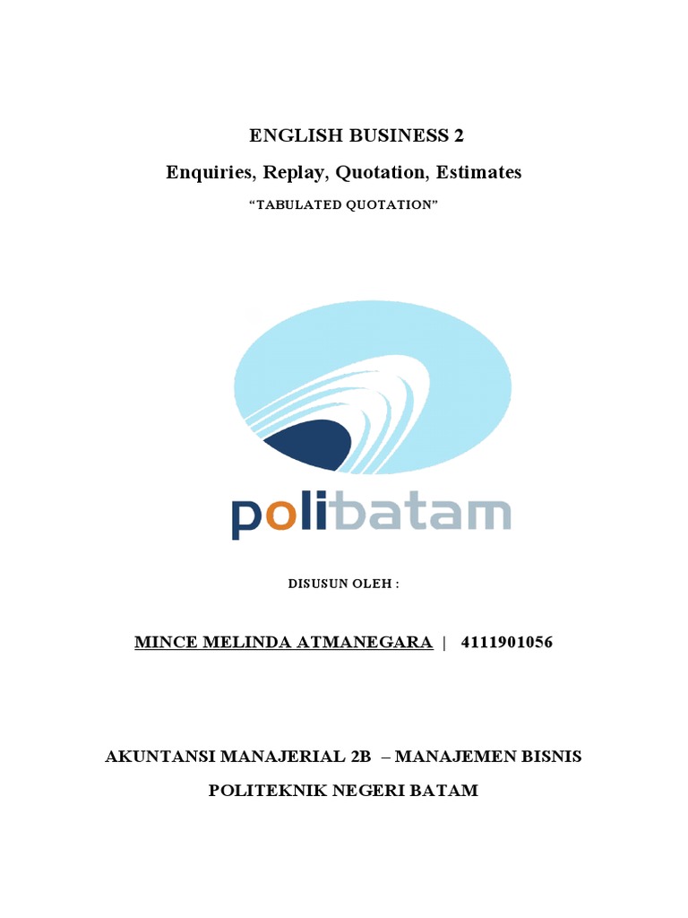 Mince 4111901056 Tabulated Quotation Fix | PDF | Business