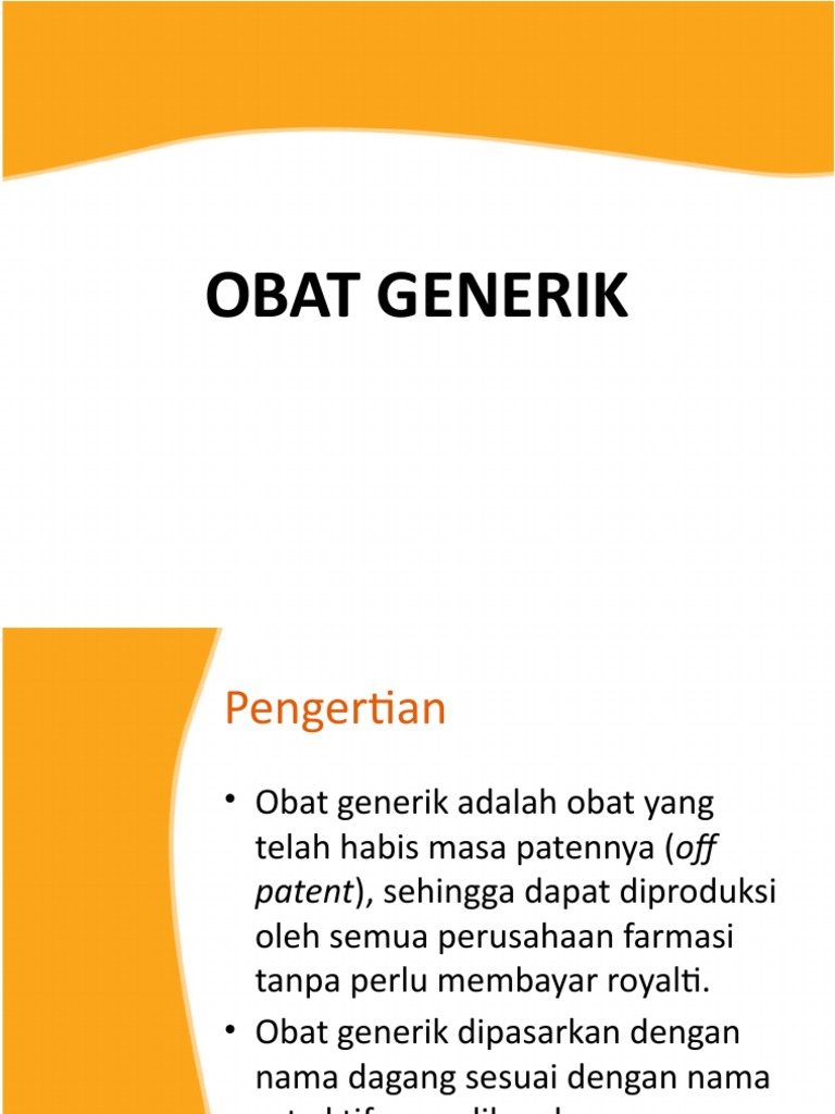 Pengertian dan Masalah Obat Generik | PDF | Sains & Matematika