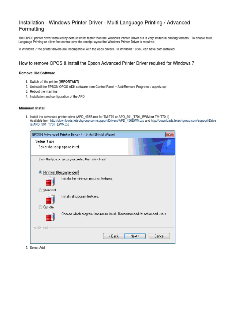 Epson Advanced Printer Driver | PDF