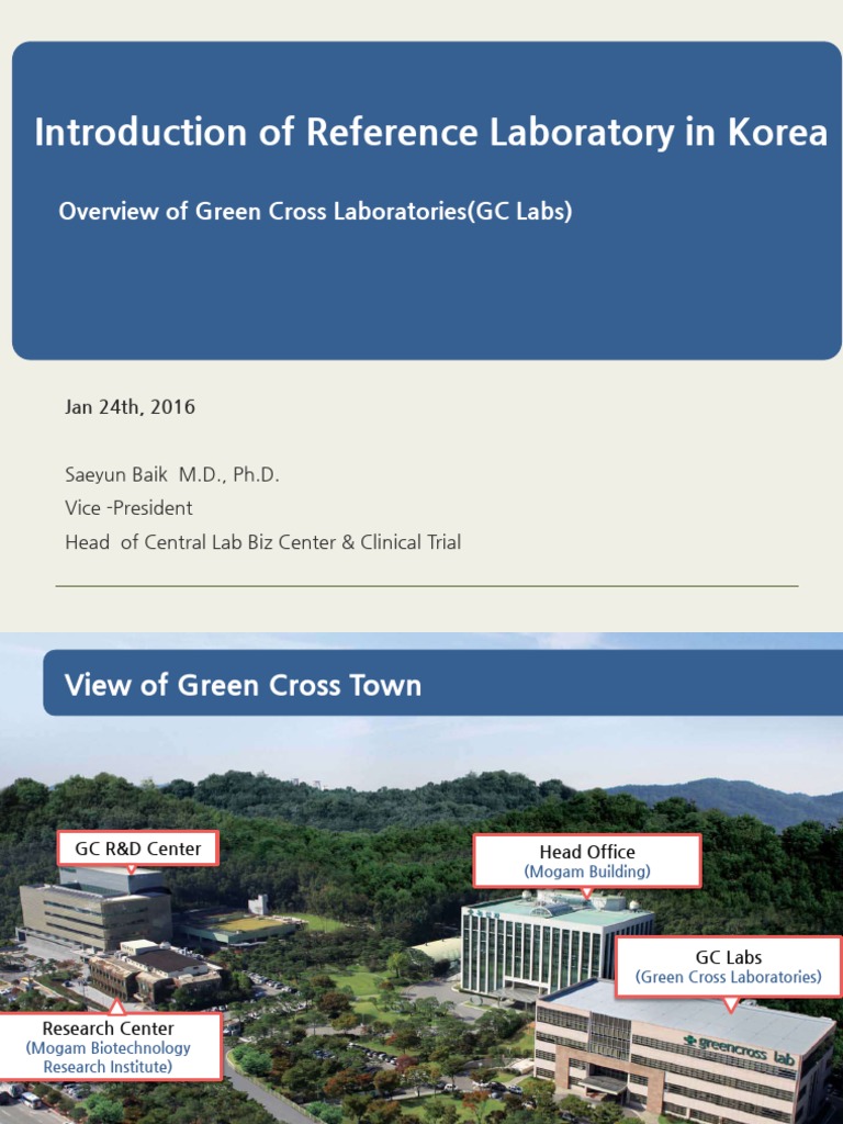 Introduction of Reference Laboratory in Korea: Overview of Green Cross ...