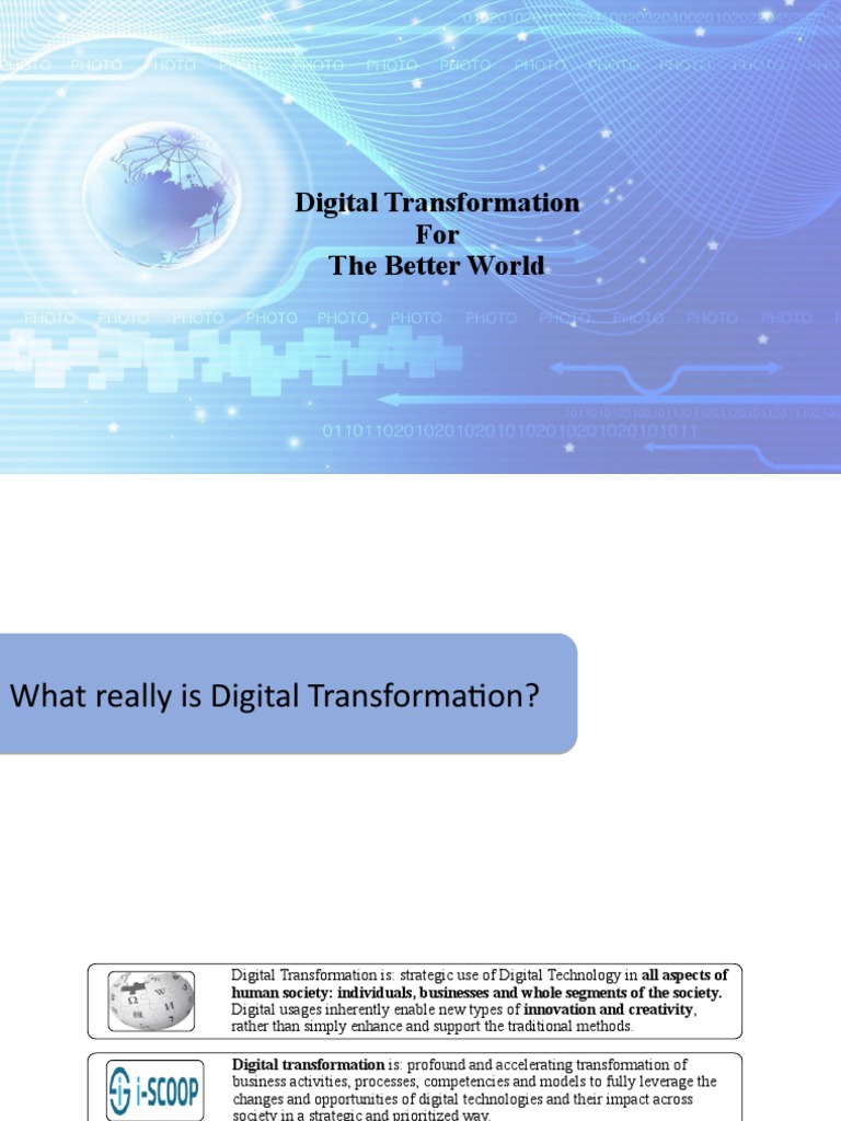 Digital Transformation For The Better World | PDF | Information And ...