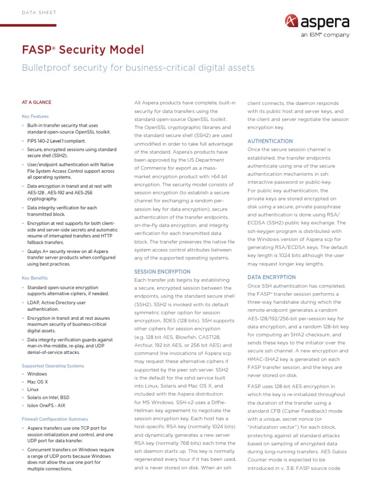 FASP Security Model | PDF | Port (Computer Networking) | Transmission ...