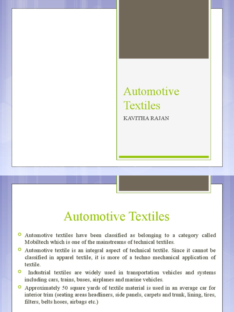 The Wide-Ranging Uses of Textiles in the Automotive Industry | PDF ...