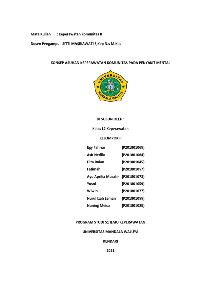 KLP 2 Askep Penyakit Mental | PDF