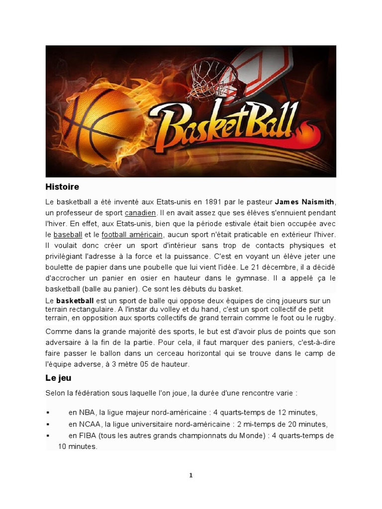 Exposé Basket | PDF | Attaquant (football) | Loisirs