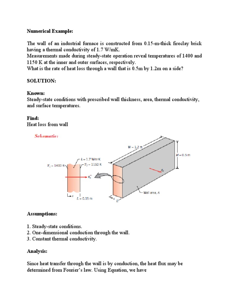 Heat Loss Through Wall | PDF | Thermal Conduction | Thermal Conductivity