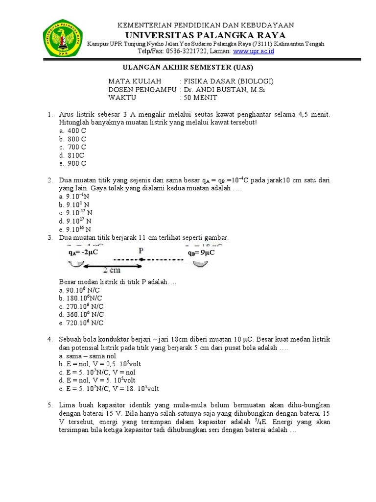 Baru Soal Uas Fisika Dasar (Biologi) | PDF