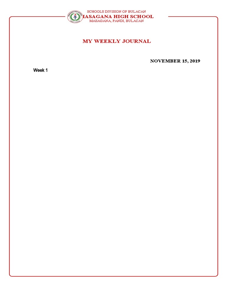 Weekly Journal of Masagana High School | PDF